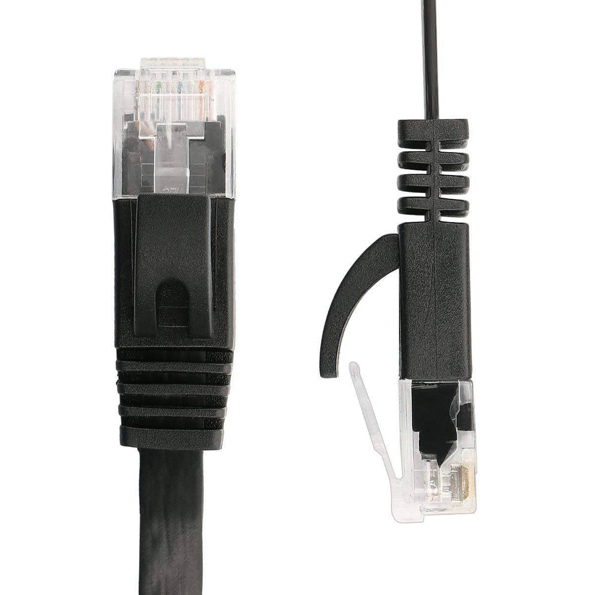 Cat 6 Ethernet Cable 20 Ft, Outdoor&Indoor, 10Gbps Support Cat 8 Cat 7 Network, Slim long Flat Internet LAN Patch Cord, Cat6 Fast Speed weatherproof Cable for Router, Modem, PS4/5, Xbox, Gaming, Black