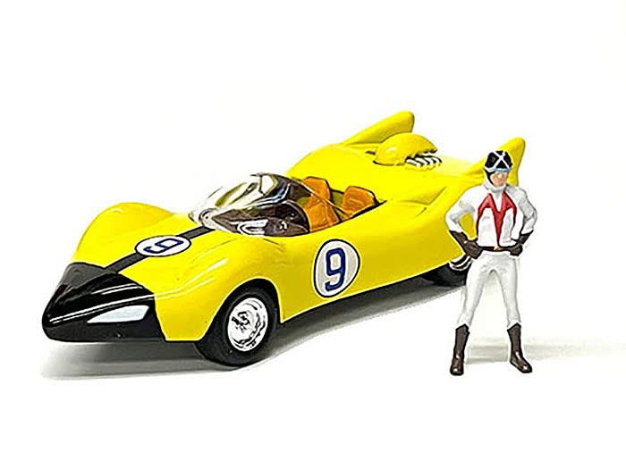 Speed Racer 4 Car Set with American Diorama Figures 1/64 Diecast Model Cars by Johnny Lightning JLCP7379
