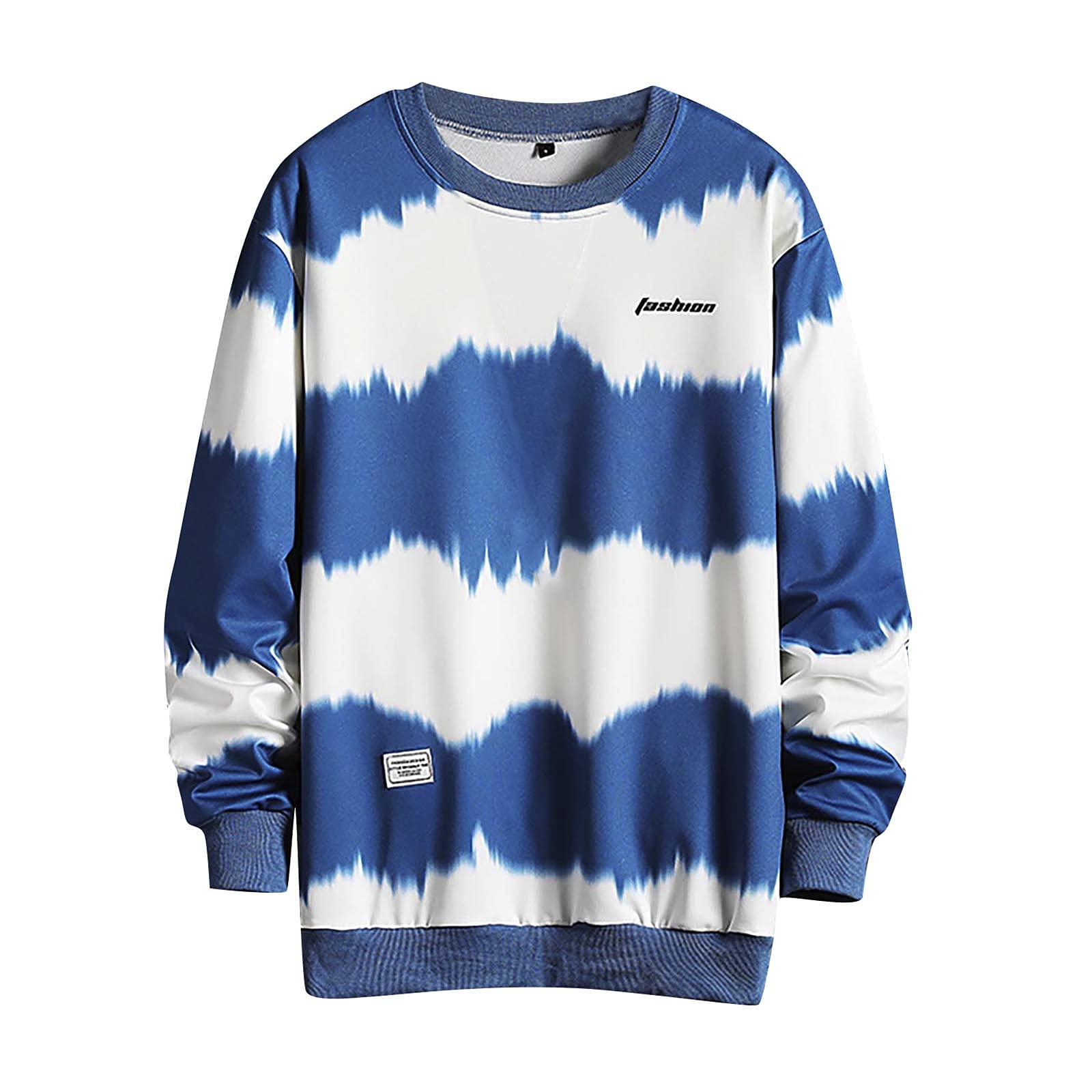 Ymosrh Mens Hoodies, Oversize Hoodies Sweatshirt Plain Hoodies for Women Multipack Blank Hoodie Cotton Men's New Stripe Autumn Blouse Casual Fashion Long Sleeve Top Shirt Pullover Fleece (5XL, Blue)