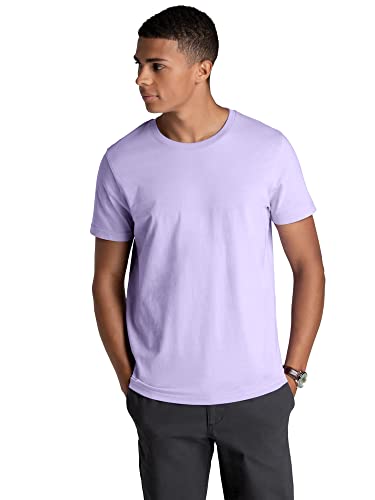 Fruit of the Loom Men's Recover Cotton T-Shirt Made with Sustainable, Low Impact Recycled Fiber, Lilac Petal, Medium