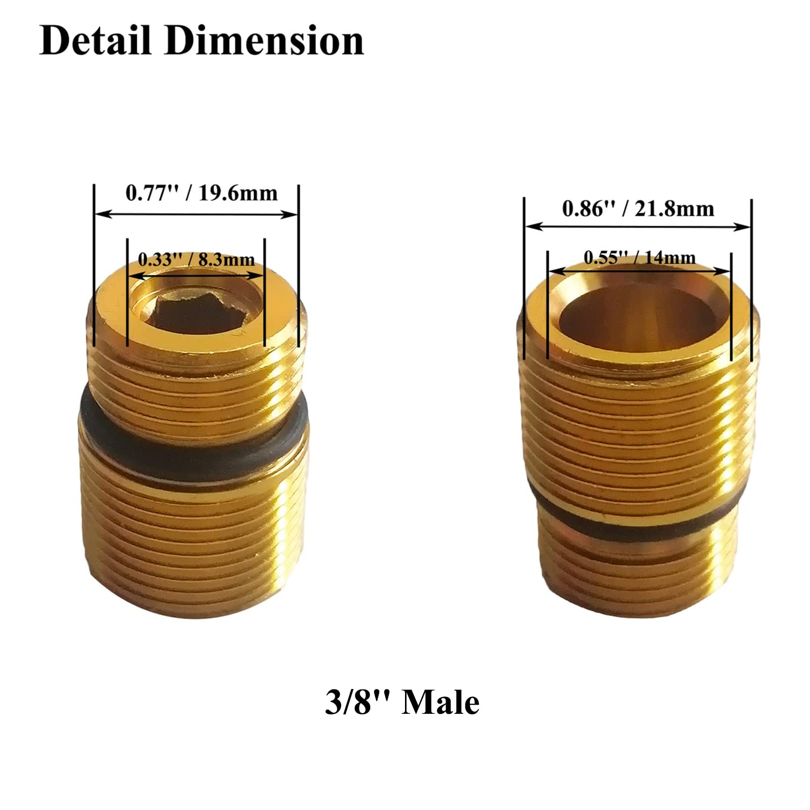 Zeiboat 7110264 Water Oulet Kit for Axial Cam Pressure Washer Pump, Oulet Fitting (Anodized aluminum), 1.5mm Male