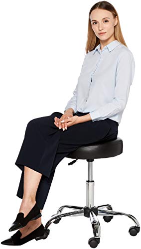 Amazon Basics Multi-Purpose Drafting Spa Bar Stool with Wheels - Black