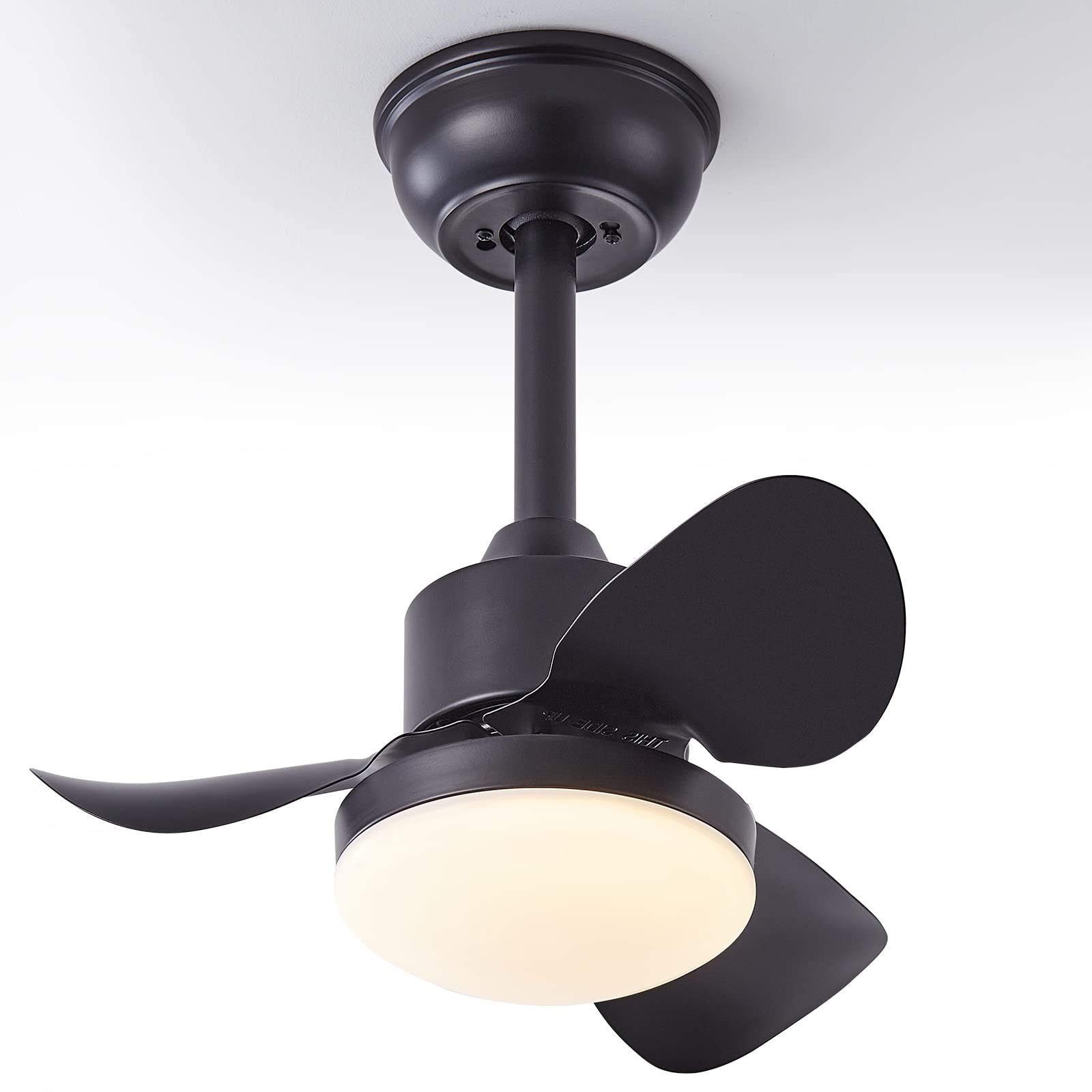 EMIKIRII Ceiling Fan with Lights and Remote,21'' Small Modern Ceiling Fan,Smart APP Control,Dimmable Metal Blades Flush Mount Quiet Mini Ceiling Fans Lights for Kitchen Dining Room Bedroom