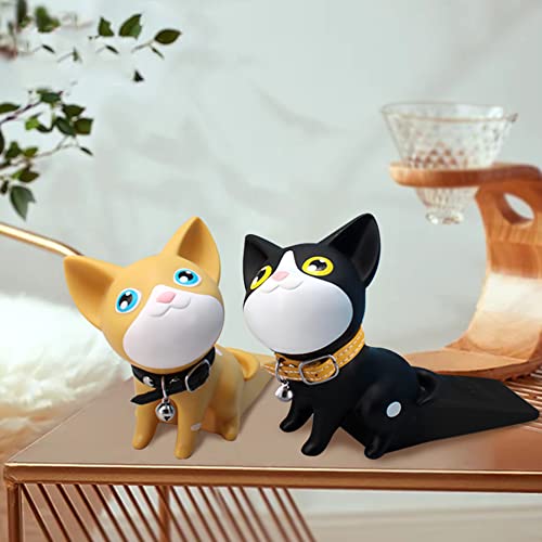 Door Stopper Decoration,Cute Cat Door Stop,Security Door Stopper Wedge 2 Piece