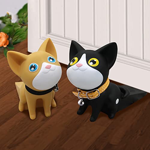 Door Stopper Decoration,Cute Cat Door Stop,Security Door Stopper Wedge 2 Piece