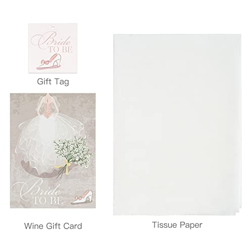 MAYPLUSS 10" Medium Gift Bag with Greeting Card and Tissue Paper for Wedding, Anniversary, Bridal Shower -Bride to Be,Wedding Design Dresses