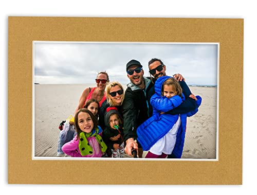 6x10 Mat Bevel Cut for 4x8 Photos - Acid Free Rattan Beige Precut Matboard - For Pictures, Photos, Framing - 4-ply Thickness