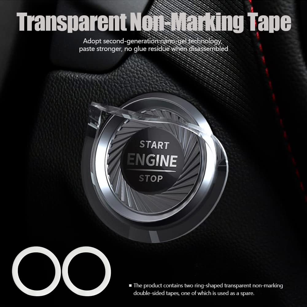 Tybasthe Rotary Push Start Button Cover, Joker Car Accessories Engine Start Stop Button Cover, Car Stickers Interior Decor, Motorcycle Ignition Key Switch Cover, Black
