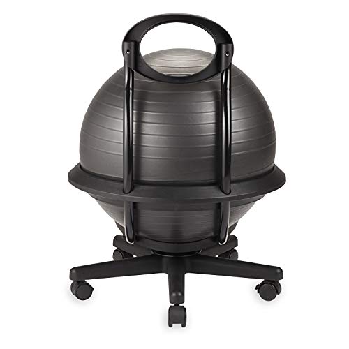 Gaiam Ultimate Balance Ball Chair with Swivel Base - Premium Exercise Stability Yoga Ball Ergonomic Chair for Home and Office Desk - Air Pump, Exercise Guide