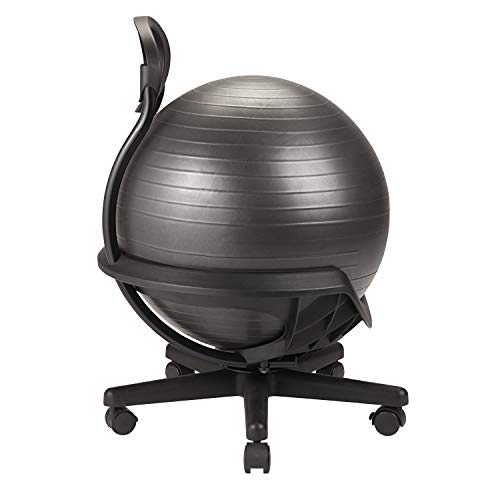 Gaiam Ultimate Balance Ball Chair with Swivel Base - Premium Exercise Stability Yoga Ball Ergonomic Chair for Home and Office Desk - Air Pump, Exercise Guide