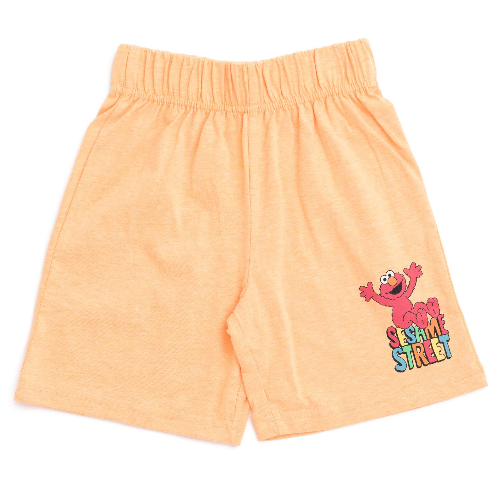 Sesame Street Elmo Cookie Monster Big Bird Little Boys T-Shirt and Shorts Outfit Set Multicolor/Orange 7-8
