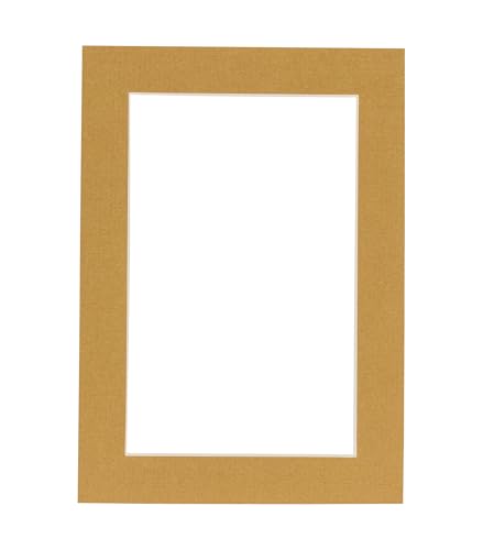 6x10 Mat Bevel Cut for 4x8 Photos - Acid Free Rattan Beige Precut Matboard - For Pictures, Photos, Framing - 4-ply Thickness