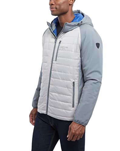 London Fog Men's Mixed Media Active Jacket, Grey, XX-Large
