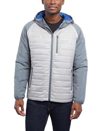 London Fog Men's Mixed Media Active Jacket, Grey, XX-Large