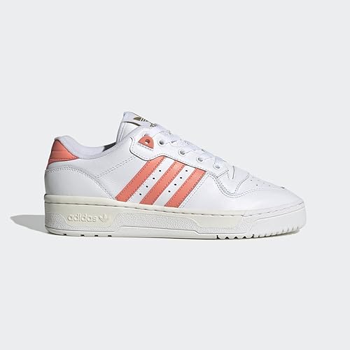 adidas Originals Women's Rivalry Low Sneaker, White/Coral Fusion/Gold Metallic, 8.5