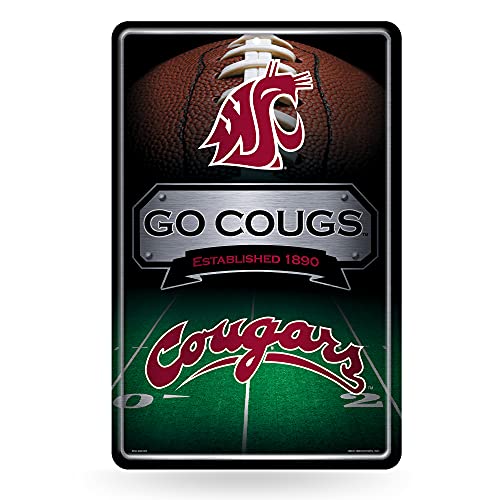 Rico Industries NCAA Washington State Cougars - WSU 11" x 17" Large Metal Home Décor Sign