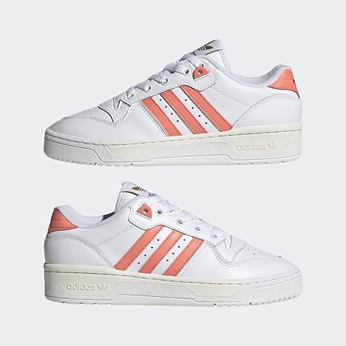 adidas Originals Women's Rivalry Low Sneaker, White/Coral Fusion/Gold Metallic, 8.5