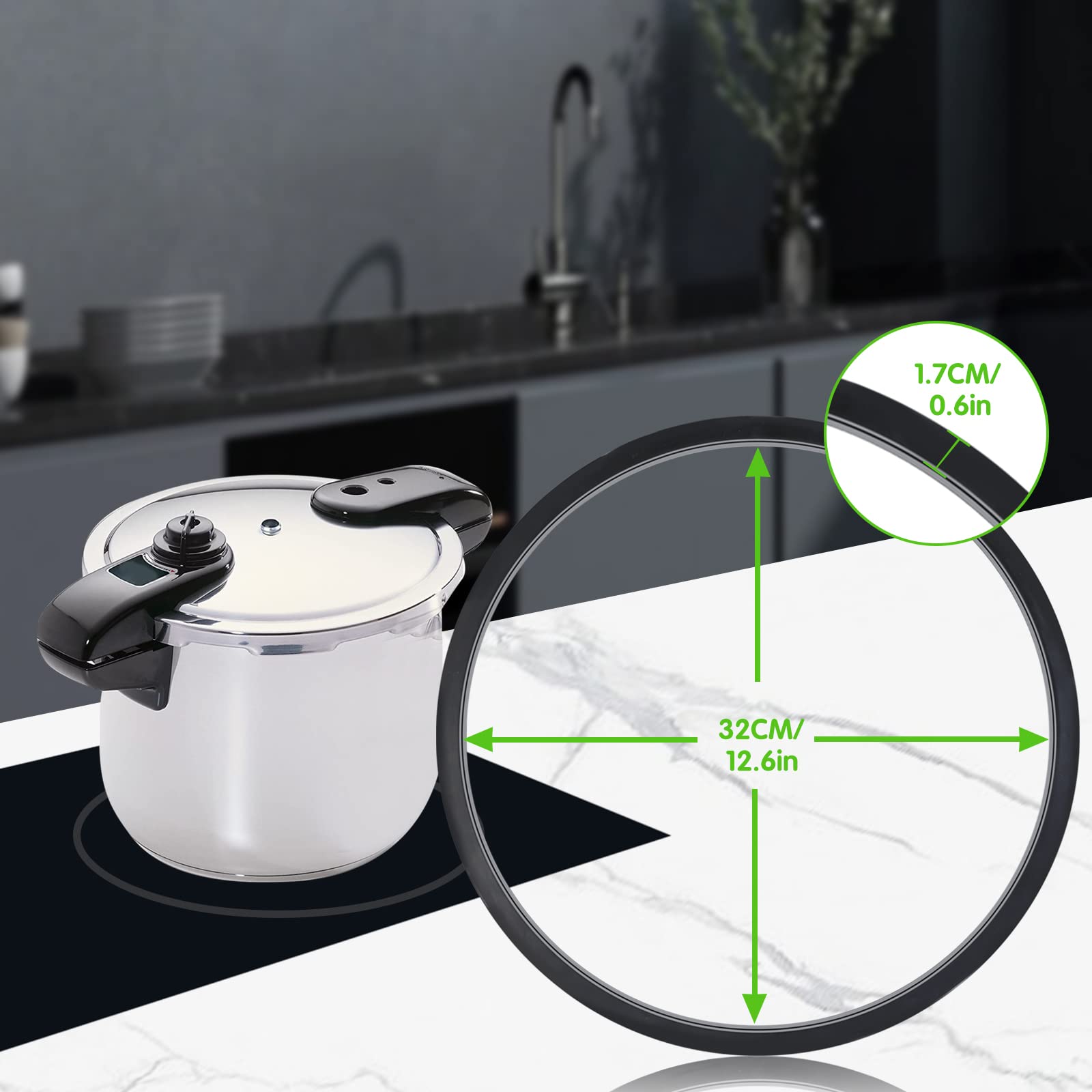 S-9882 Replacement Mirro Pressure Canner Gasket, Pressure Cooker Gasket Fit for Mirro 12/16/22QT Model M-0512 / M-0522 / M-0312 / M-0406 / M-0416 / M-0526 / M-0622