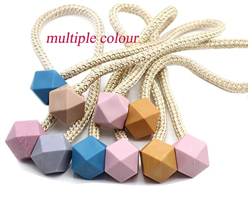 Anller 2 Pieces Magnetic Curtain Tiebacks, 16 Inch Decorative Curtain Holdbacks, Drapery Tiebacks for Window Décor, Purple & Blue