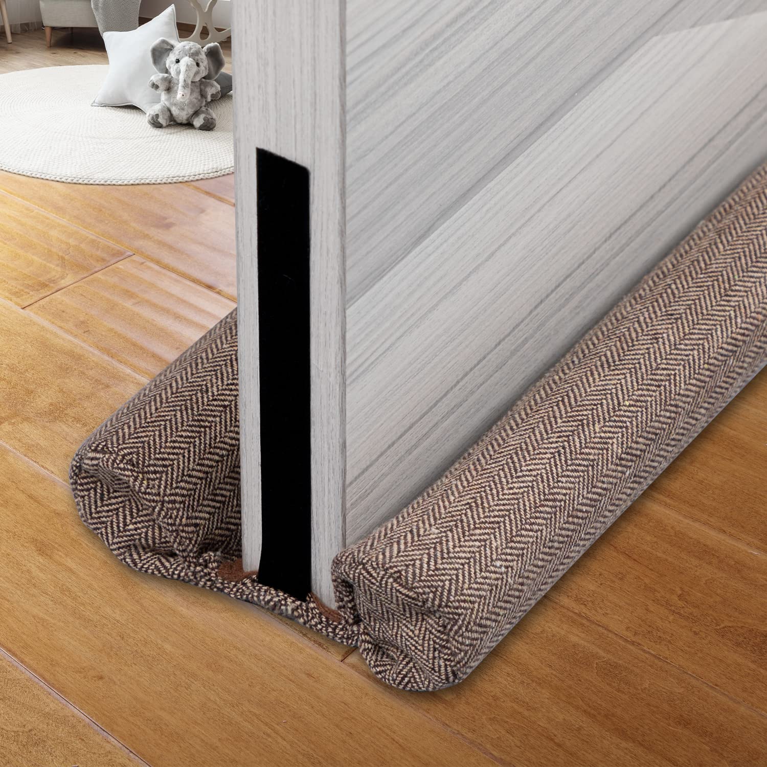 VISEMAN Under Door Stopper, Door Noise Blocker, Adjustable Door Sweeps Window Blocker, Door Bottom Weather Stripping, 20 to 36" Clear Self Stick Door Bottom