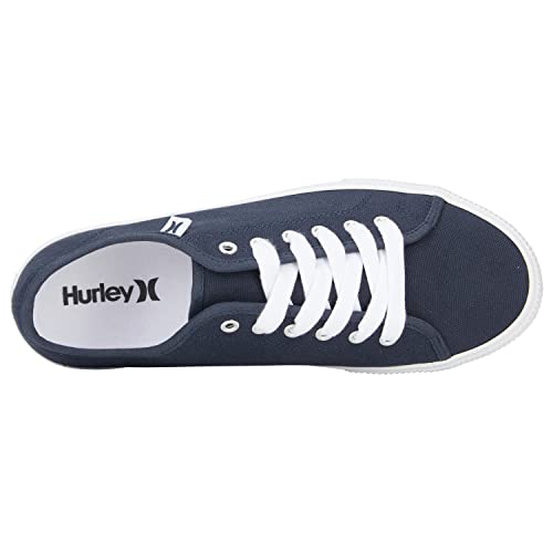 Hurley Mens Caleb Sneakers Casual Canvas Shoes with Top Lace, Navy, 11