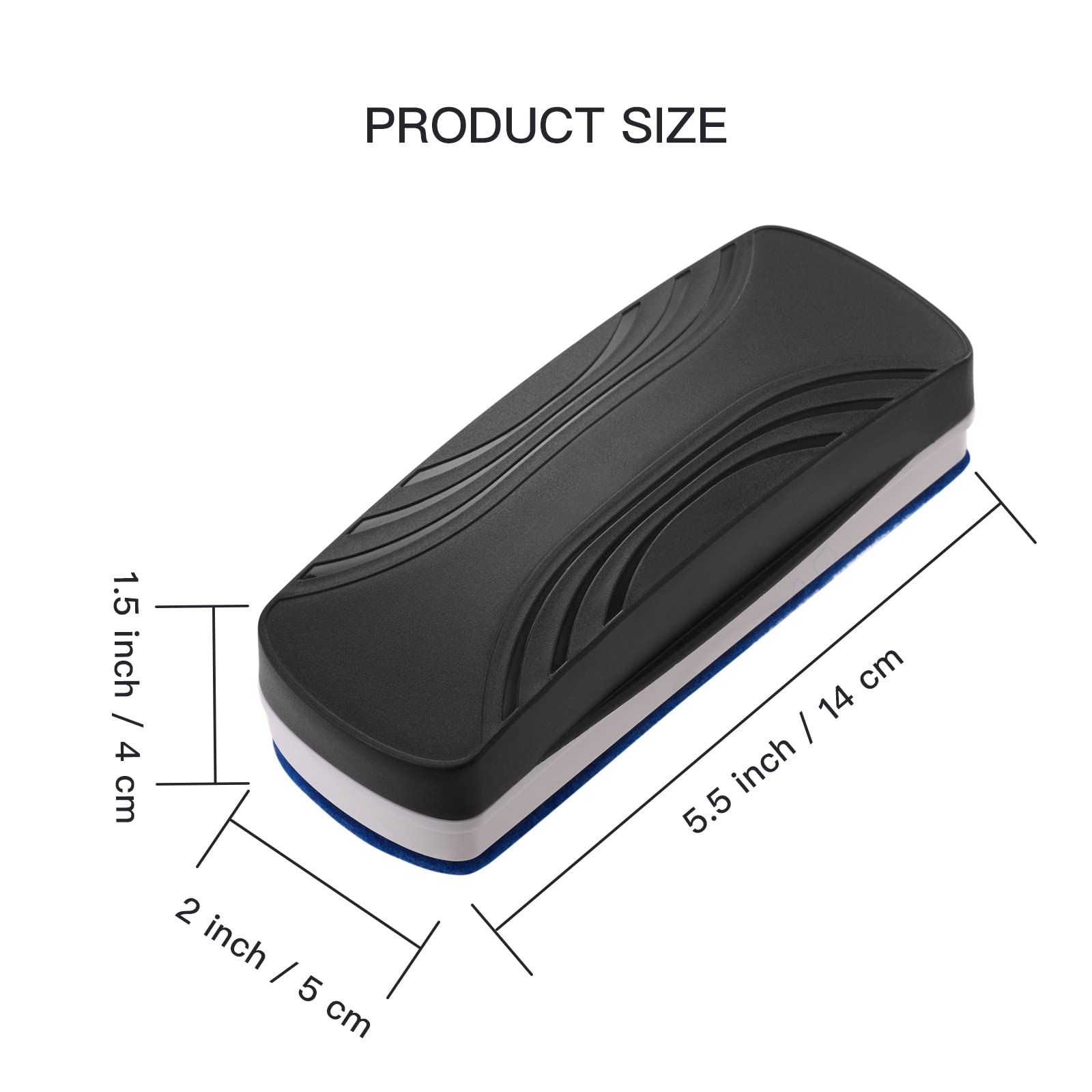 Ddaowanx Whiteboard Eraser, Magnetic Dry Erase Eraser, Glass Board Eraser,School and Office Supplies, Pack of 2 (Black)