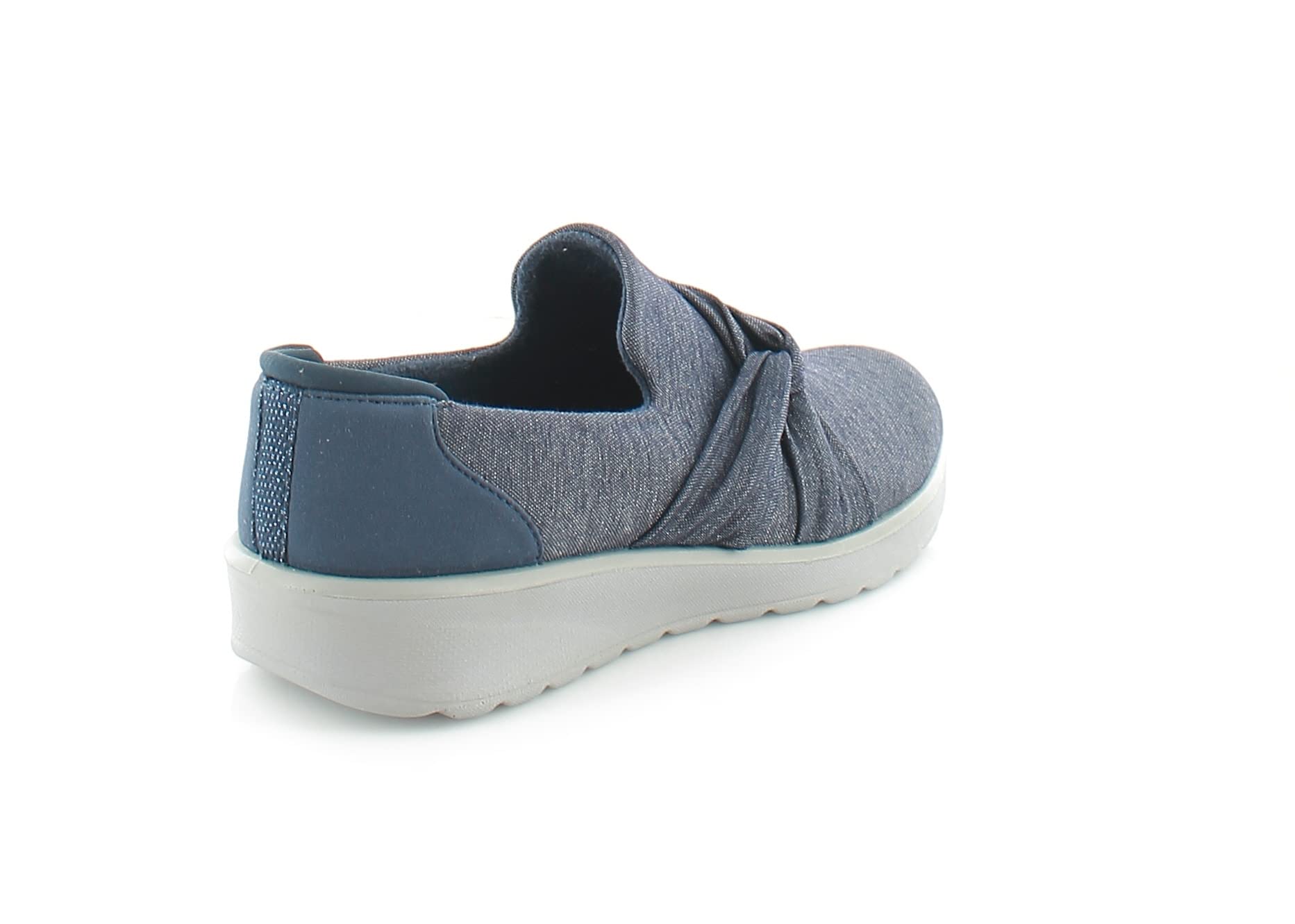 BZees Women's Glimmer Slip-Ons Loafer, Navy Blue Shimmer, 6 Wide