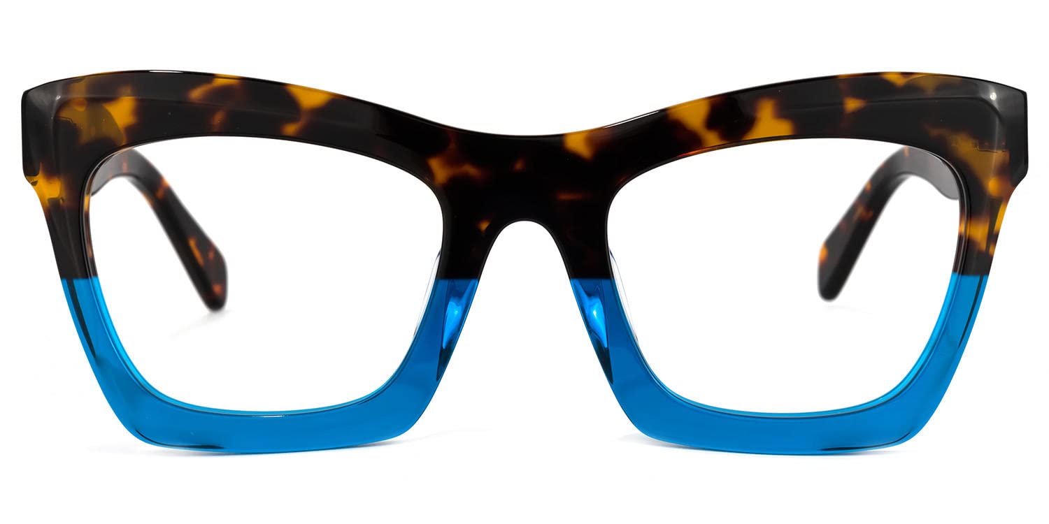 VOOGLAM Rectangle Eyeglasses for Women with Non-prescription Clear Lens Sienna Light Tortoise GWA035804-05