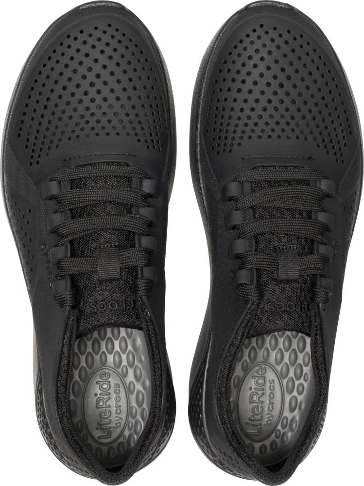 Crocs Men's LiteRide 360 Pacer Sneakers, Black/Black, 10 Men