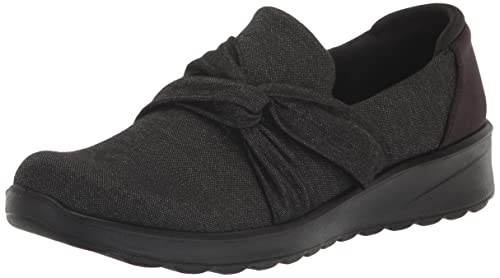 BZees Womens Glimmer Slip-On Black Shimmer 6.5 M