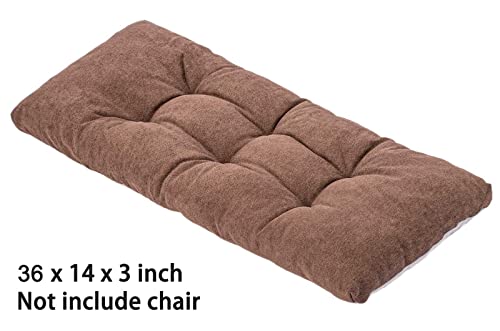 Kyaringtso Bench Cushion, Non-Slip Bench Cushions for Shoe Storage, Window Seat, Kitchen, Indoor, Outdoor Furniture (36"x14", Chestnut)