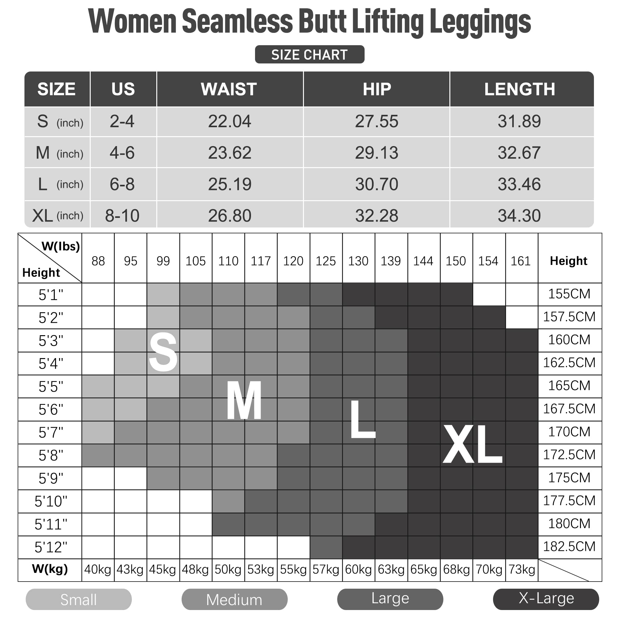 MOOSLOVER Women Seamless Butt Lifting Leggings High Waisted Tummy Control Yoga Pants(M,#1 Black)
