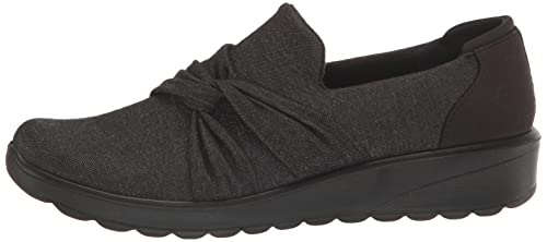 BZees Women's Glimmer Slip-Ons Loafer, Black Shimmer, 10