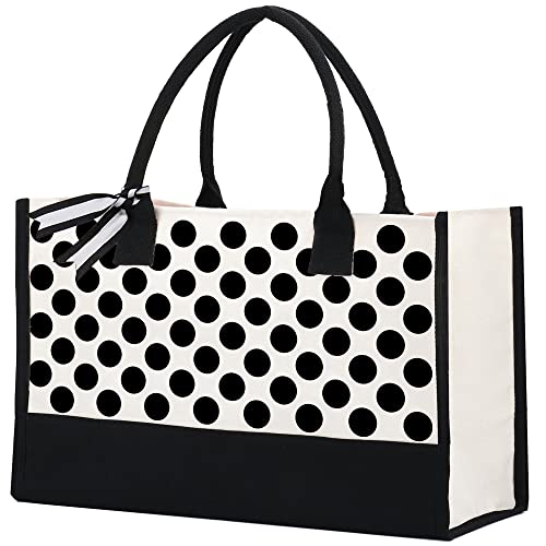 SUNELGIRL Christmas Gifts for Women-Initial Tote Bags for Women Canvas Bag, Bride Bag Bridal Shower Gift, Gifts for Sisters