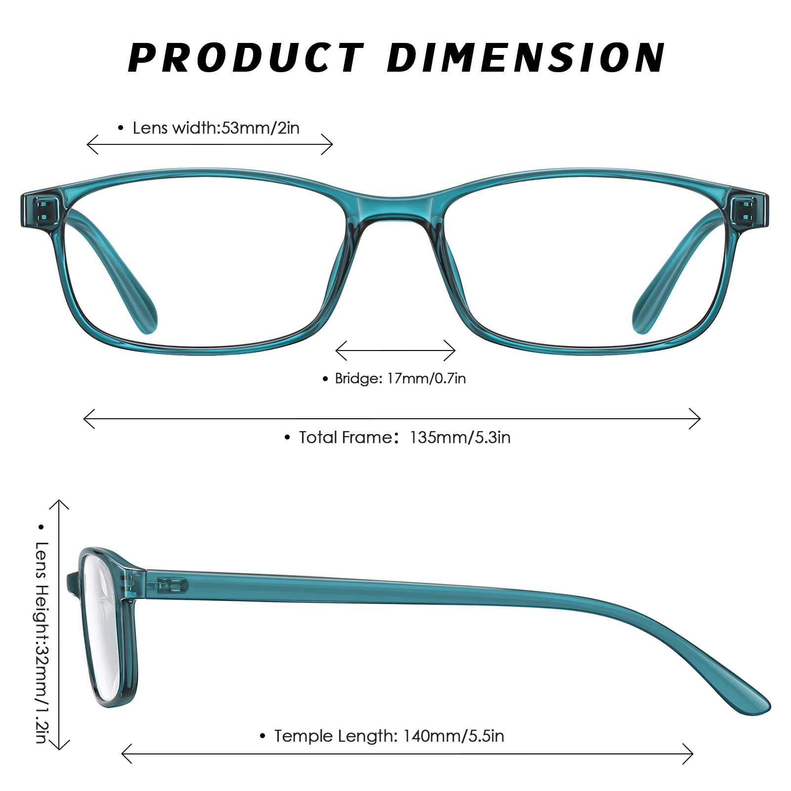 JEERO Blue Light Blocking Glasses - Lightweight Frame Computer Glasses, Anti Eyestrain & UV Glare, TV/Phone/Gaming Eyeglasses for Women Men, Non-Prescription