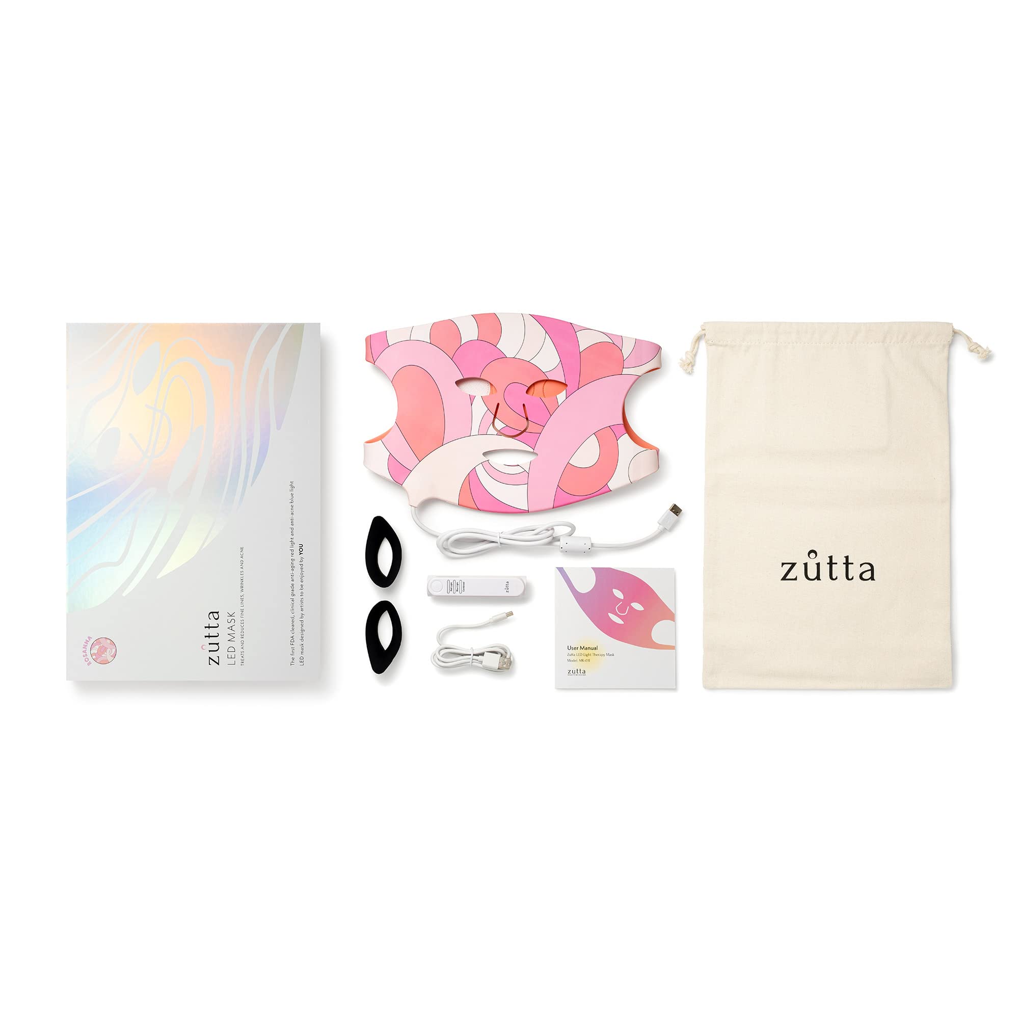 ZUTTA LED Face Mask Light Therapy 3 Color Settings LED Mask Light Therapy