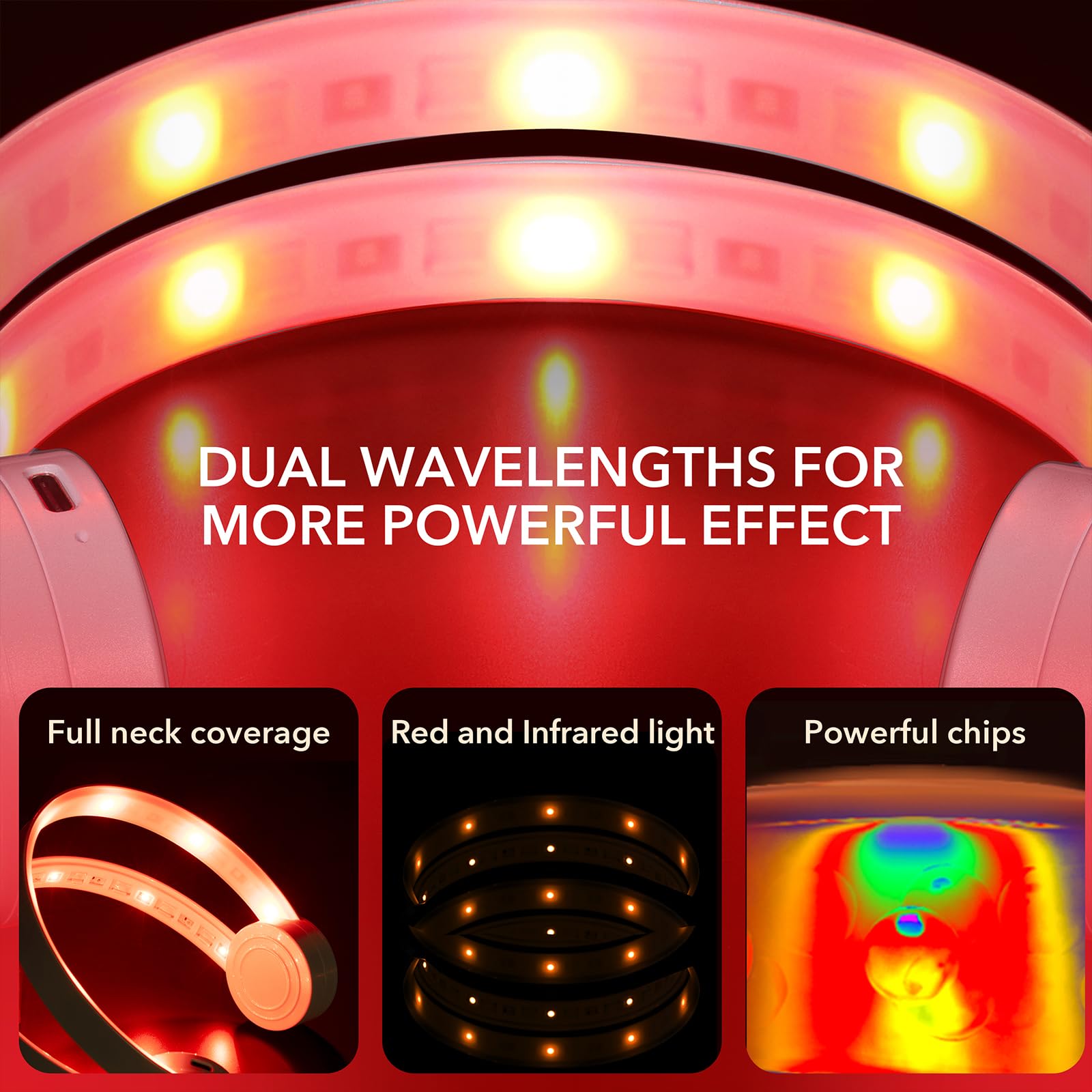 NEWKEY Red Light Therapy Mask for Neck Wrinkle,26 LEDS Red Infrared Light 850nm Neck Line Treatment Device,Wireless LED Neck Mask for Saggy Turkey Crepey Neck