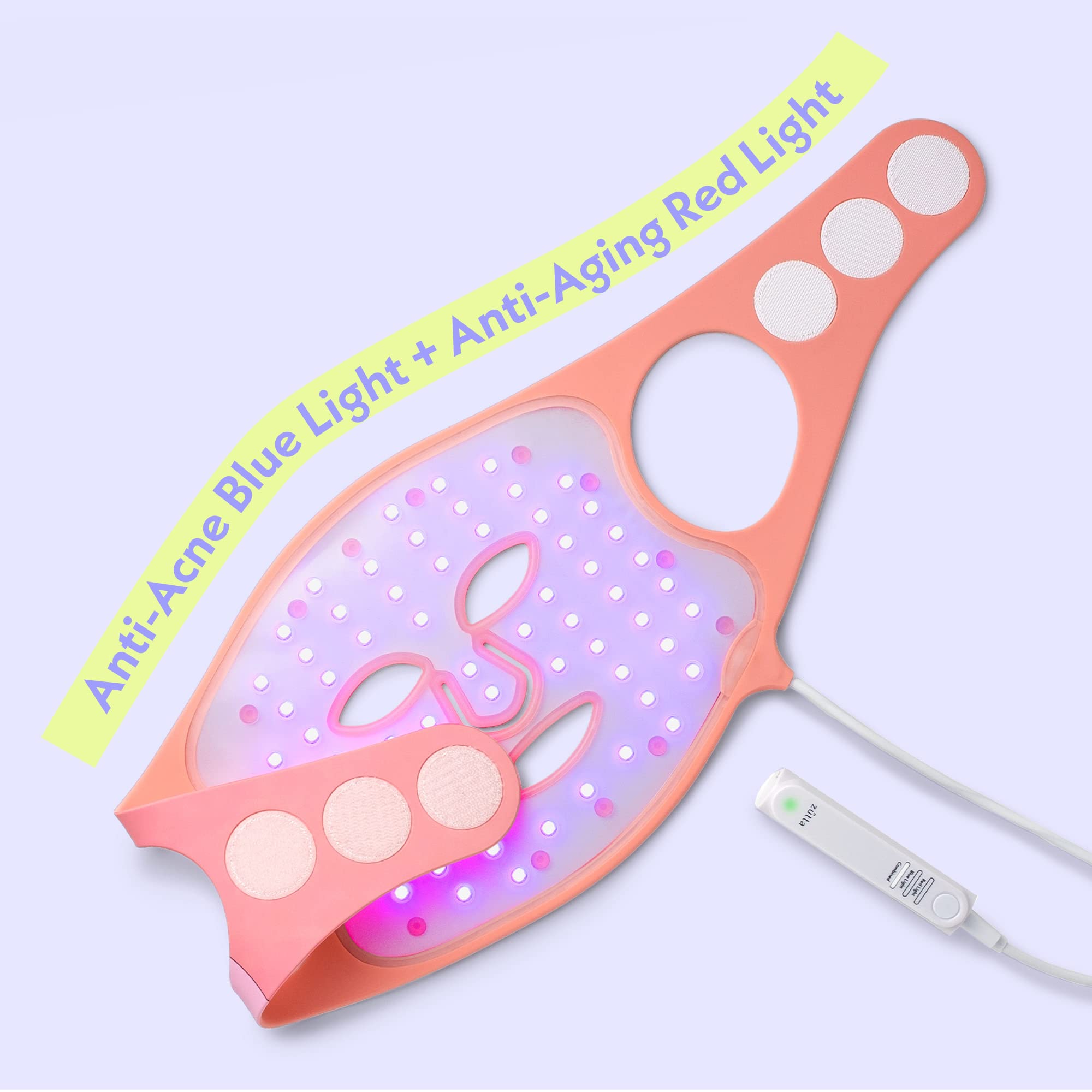 ZUTTA LED Face Mask Light Therapy 3 Color Settings LED Mask Light Therapy