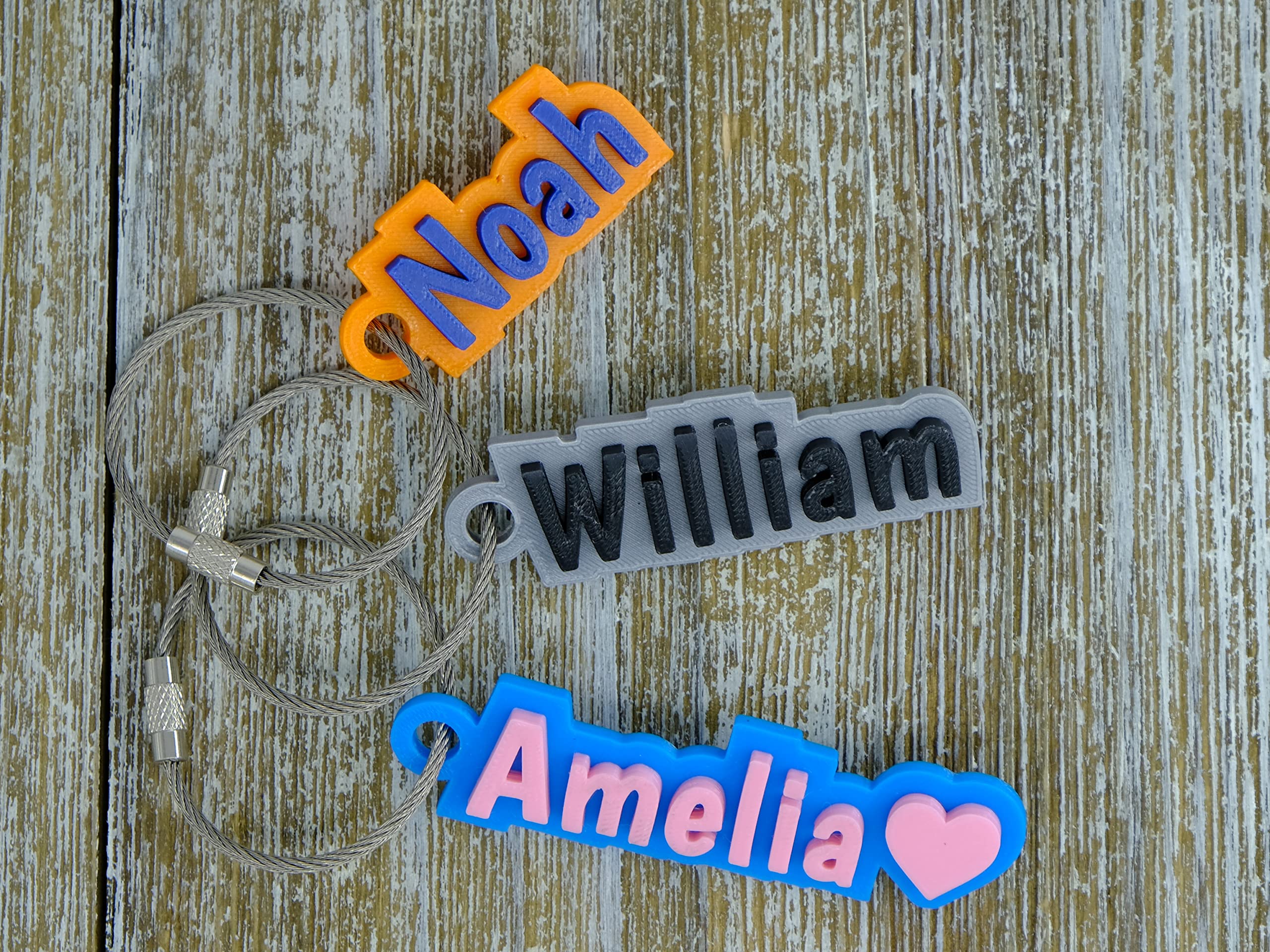 Fun Personalized Water Bottle and Bag Name Tag Whimsy Font, Hard Plastic Luggage Label Custom Nametag