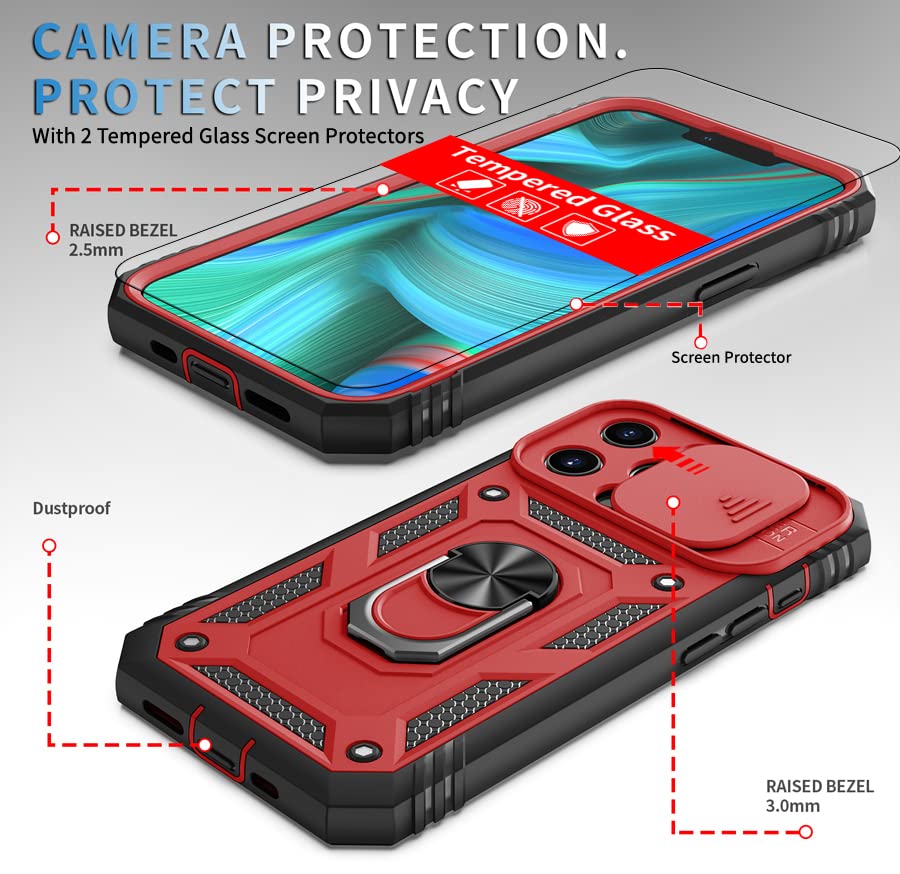pompvla for Samsung Galaxy S22Ultra Case Magnetic Compatible with MagSafe Galaxy S22Ultra Case with Glass Screen Protector,with Kickstand Military Grade Drop Protection Shockproof S24Ultra Case Purple