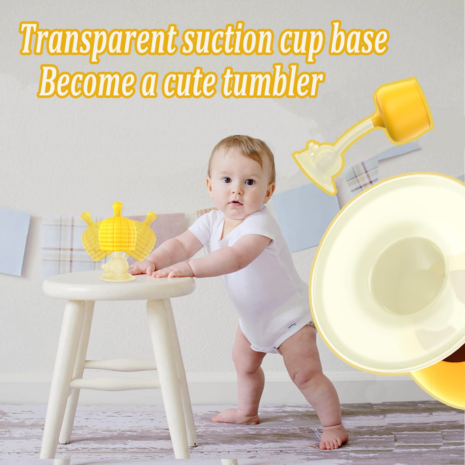 BOKOUHUI Silicone Teether Toy for Baby, Baby Teether with Storage Case, Teething Toys for Babies 0-6 Months,Baby Gift