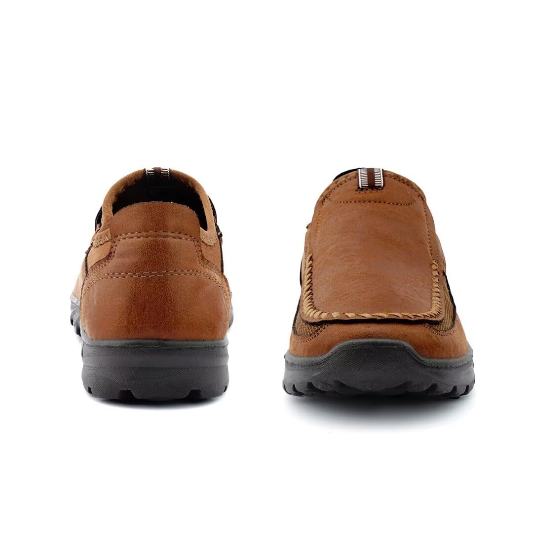 Men Casual Slip On Loafers, Mens Comfortable Moccasin Shoes for Walking and Driving, Soft Daily Sneaker, Mocasines para Hombre Light Brown