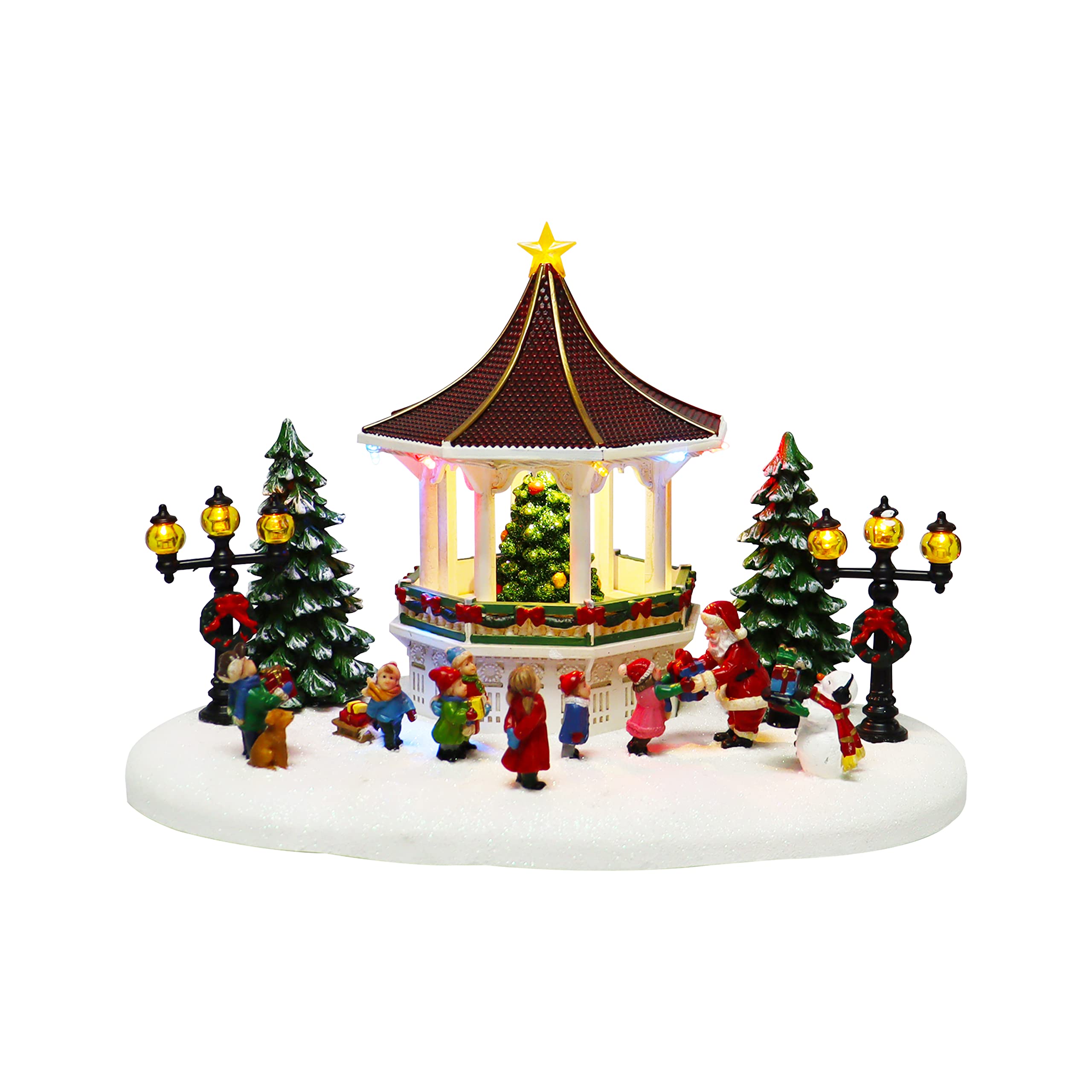 MOMENTS IN TIME Christmas Village 30 pc Set, with LED Lights, Battery Operated (not Included)