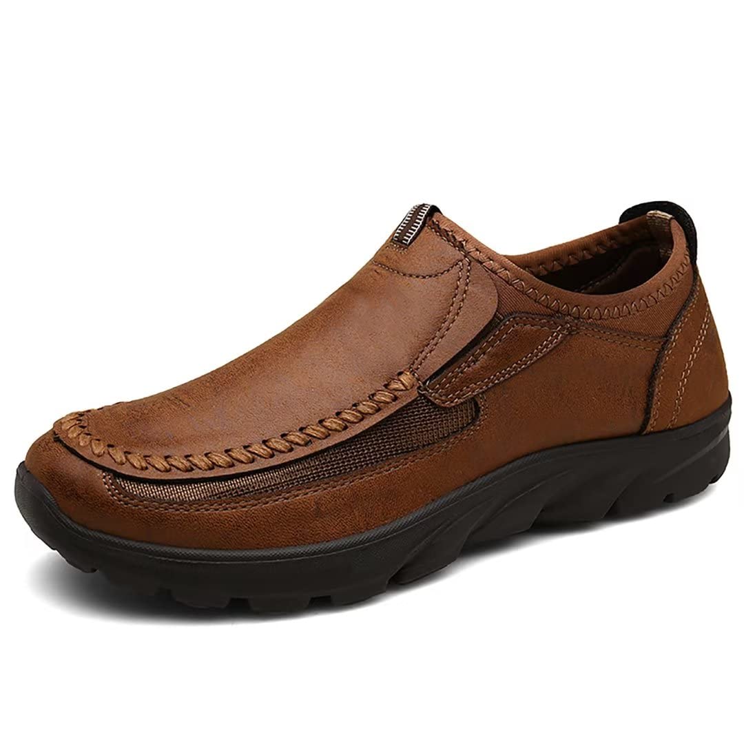 Men Casual Slip On Loafers, Mens Comfortable Moccasin Shoes for Walking and Driving, Soft Daily Sneaker, Mocasines para Hombre Light Brown