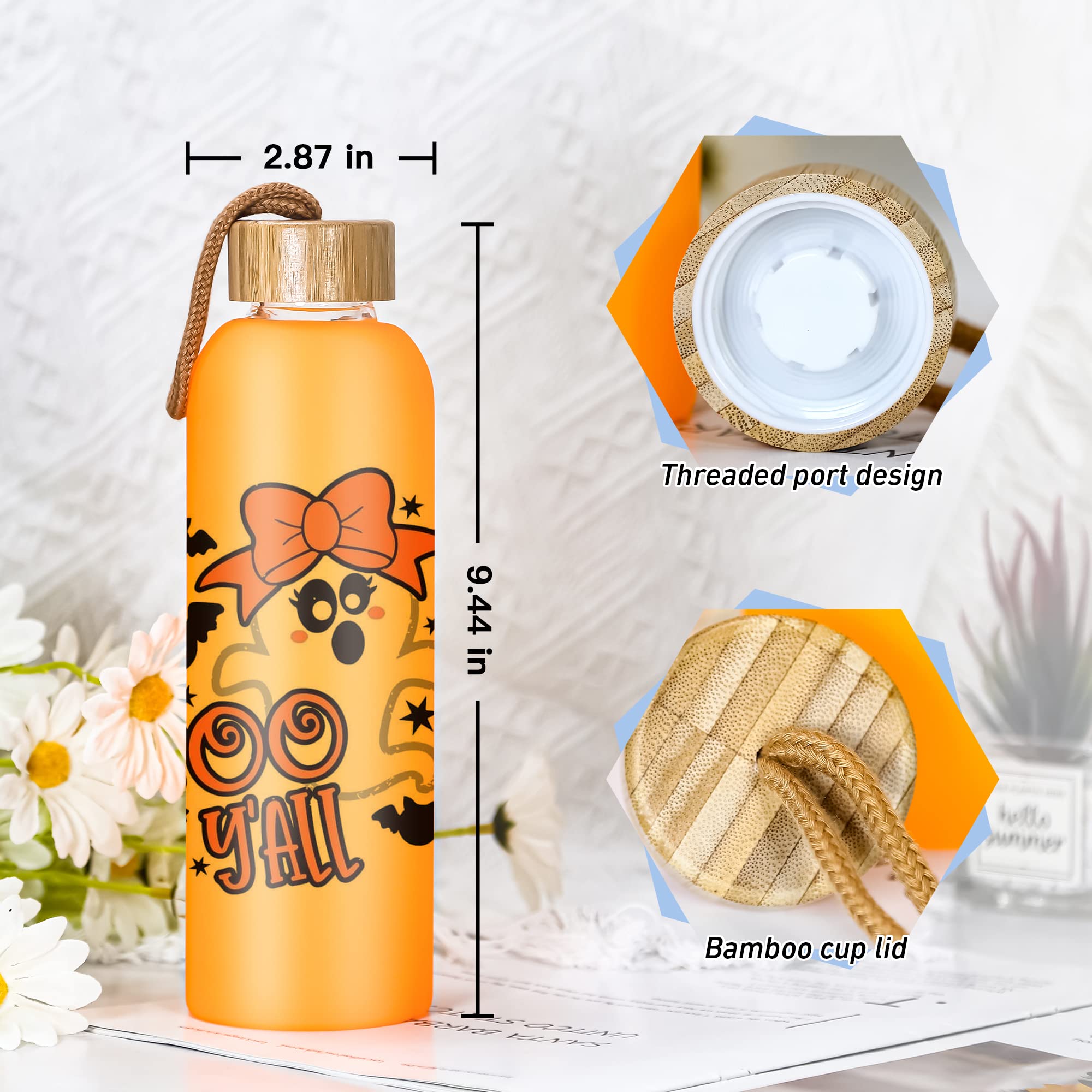 AGH 6 Pack Sublimation Glass Blanks With Bamboo Lid, 26 oz Rose Red Sublimation Cups, 750 ml Sublimation Beer Can Glass, Sublimation Straight Tumblers Watter Bottle for Juice, Soda, Drinks. Diy GIft