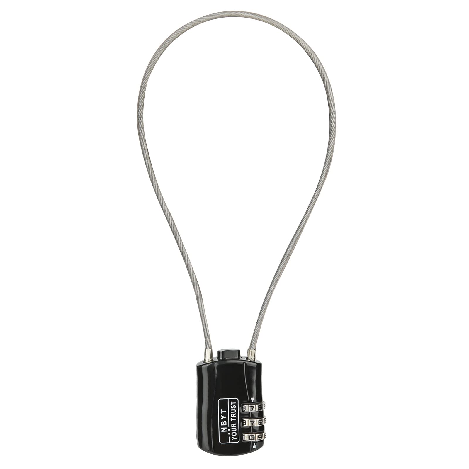 NBYT Wire Combination Lock Padlock, Wire Diameter 3/24", 16" Circumference, Suitable for Travel Luggage, Backpack, Cycling Helmet, Small Cabinet, Gym Cabinet, Suitcase