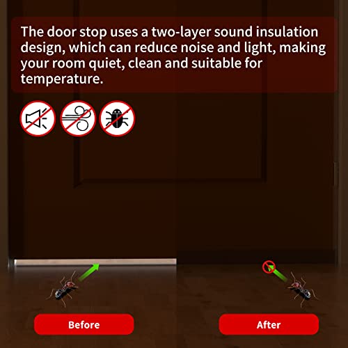 Door Draft Stopper, Cuttable Under Door Seal, Strong Adhesive Draft Stopper for Bottom of Door for Exterior/Interior Doors 39” Length (Brown)