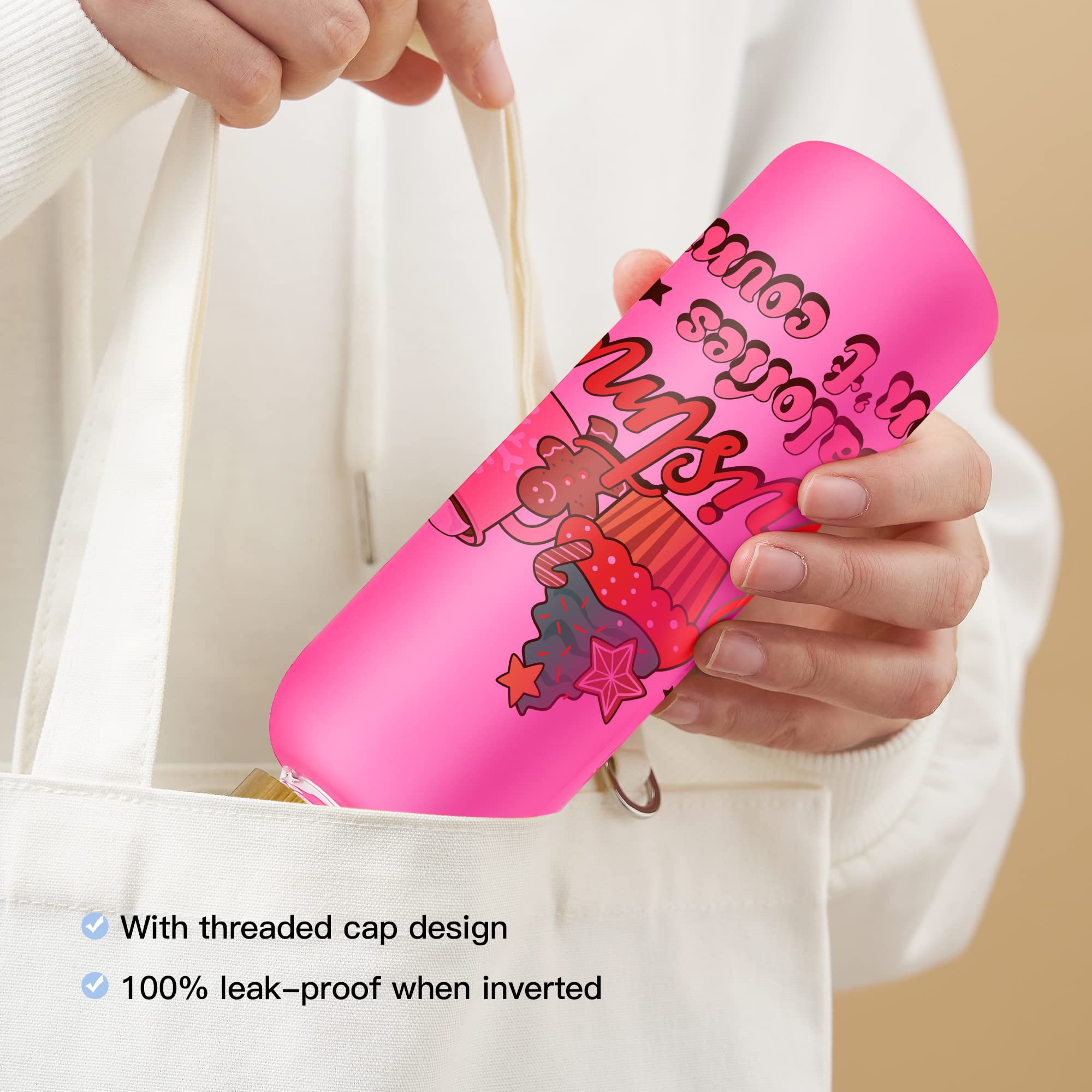 AGH 6 Pack Sublimation Glass Blanks With Bamboo Lid, 26 oz Rose Red Sublimation Cups, 750 ml Sublimation Beer Can Glass, Sublimation Straight Tumblers Watter Bottle for Juice, Soda, Drinks. Diy GIft