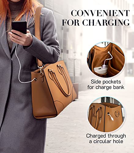 Missnine Laptop Bag 15.6 inch Work Bags for Women Professional Laptop Tote PU Leather Computer Briefcase for Office Business