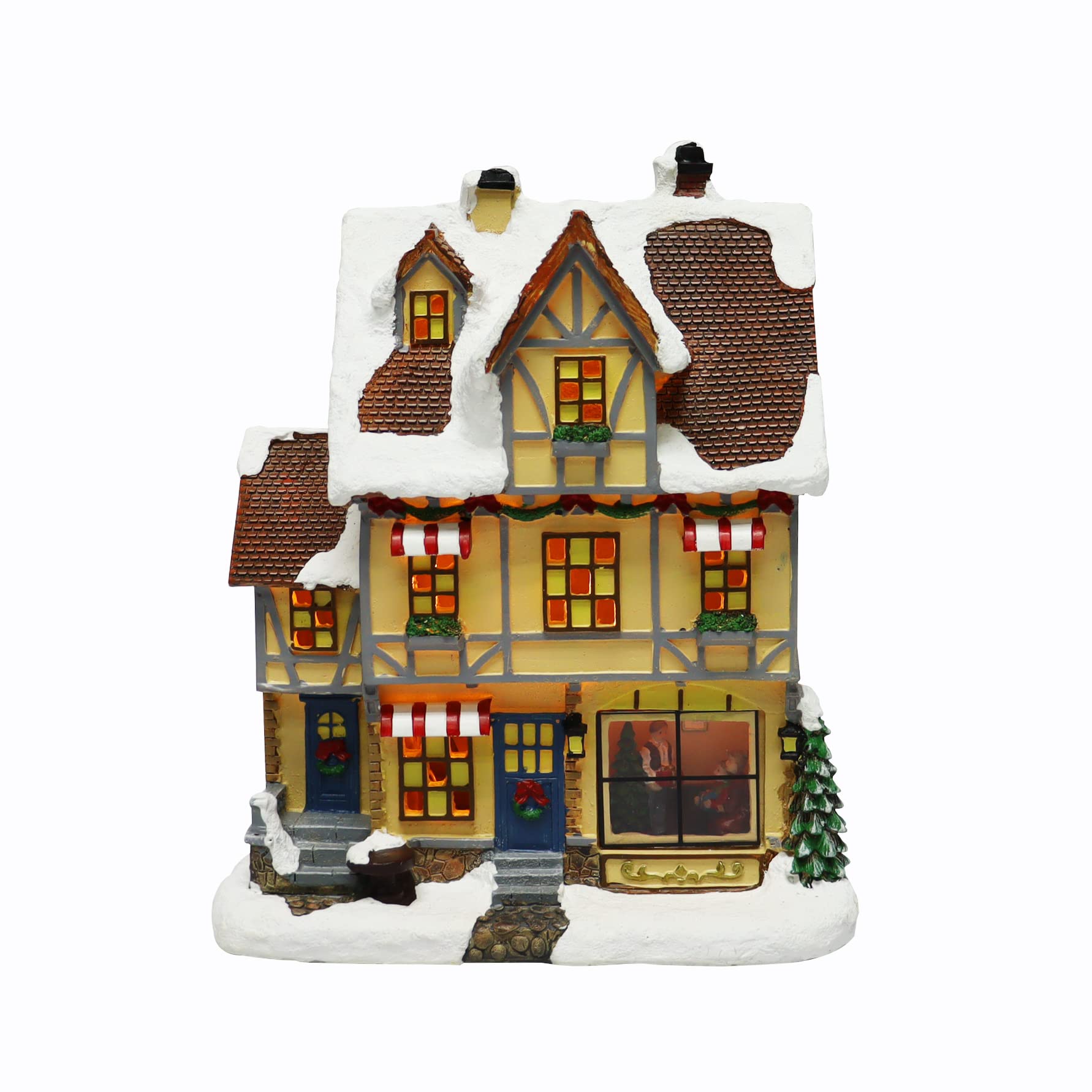 MOMENTS IN TIME Christmas Village 30 pc Set, with LED Lights, Battery Operated (not Included)
